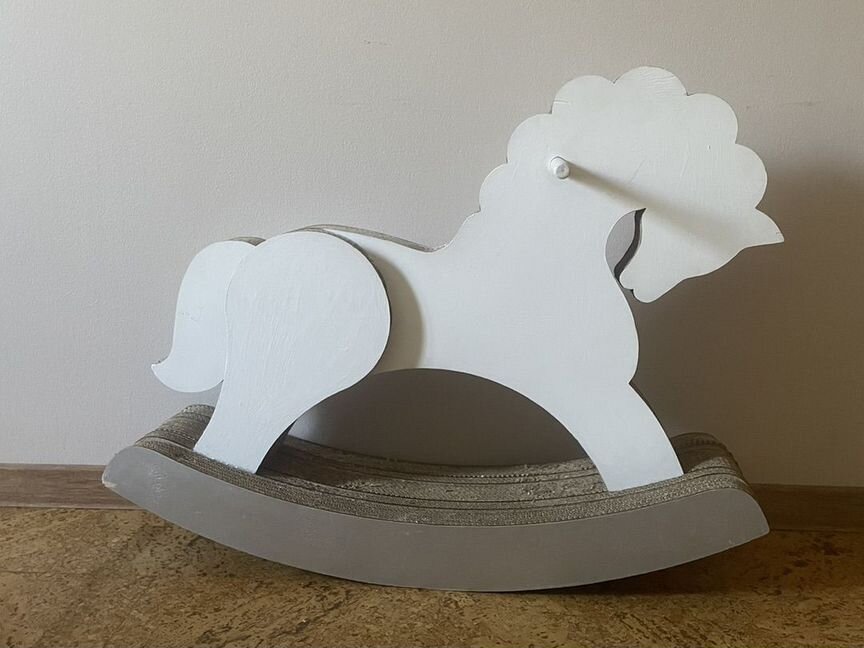 Лошадь качалка картонная детская когтеточка