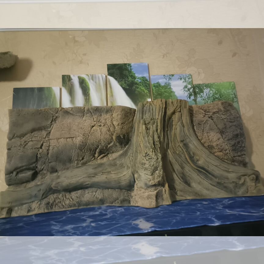 Очень красивый объемный фон для аквариума