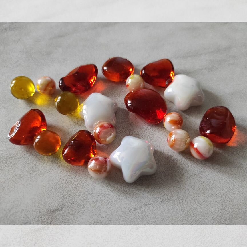 Декоративные стеклянные камушки для аквариума