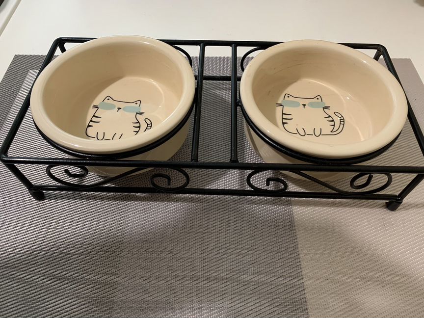 Миски для кошек керамические на подставке