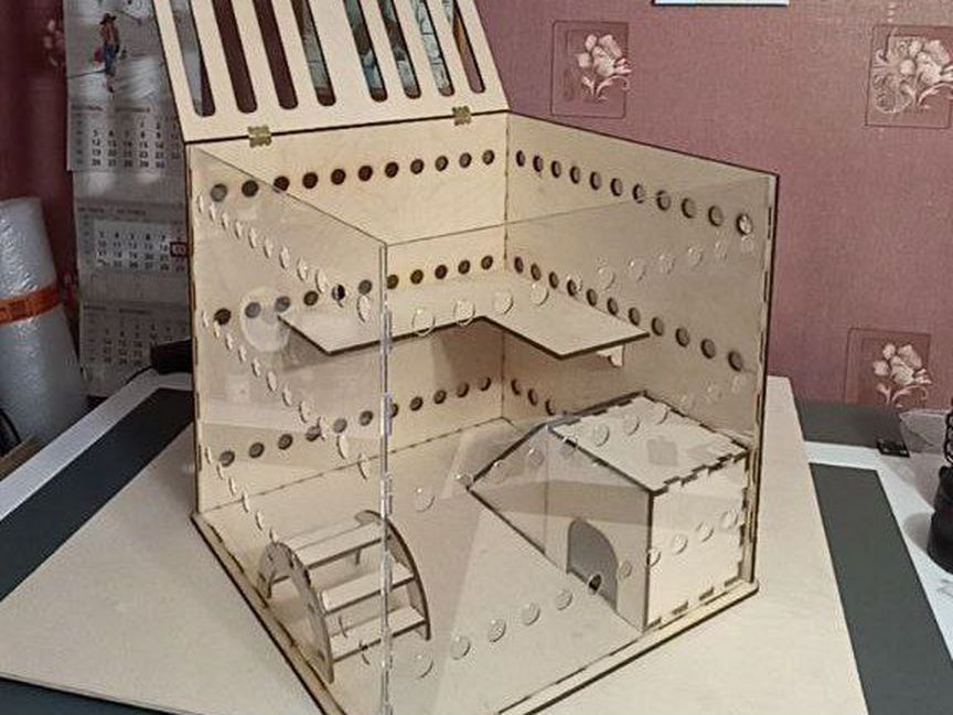Большая деревянная клетка для хомяка свинки грызун