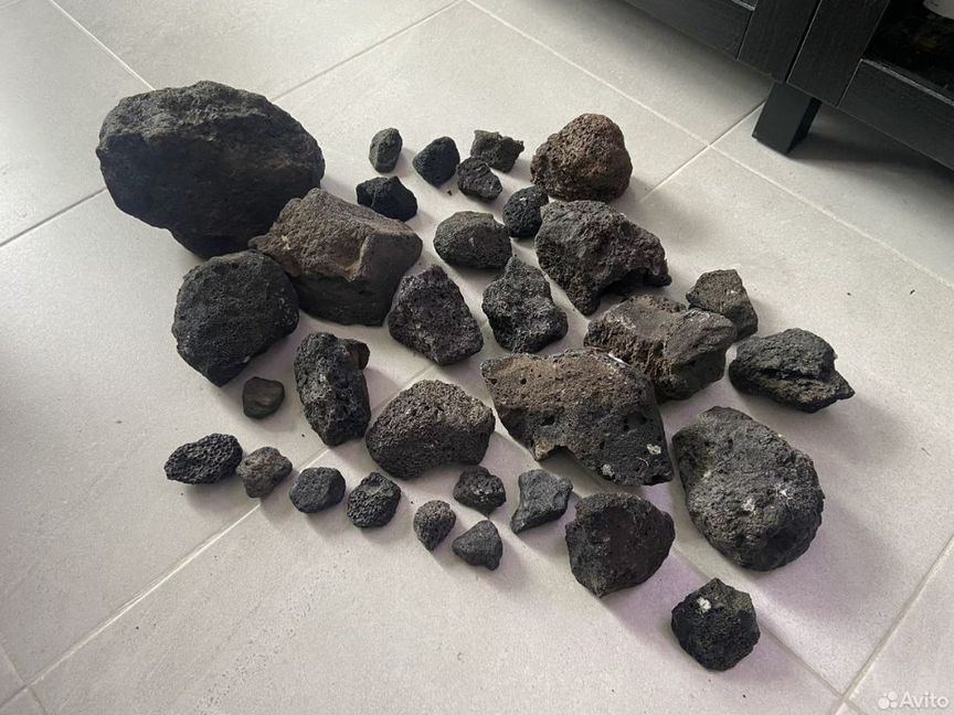 Чёрная лава для аквариума