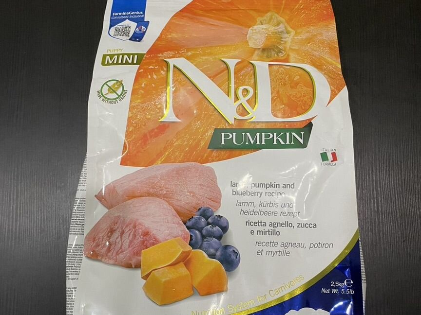 Корм Farmina N&D Puppy ягненок, черника