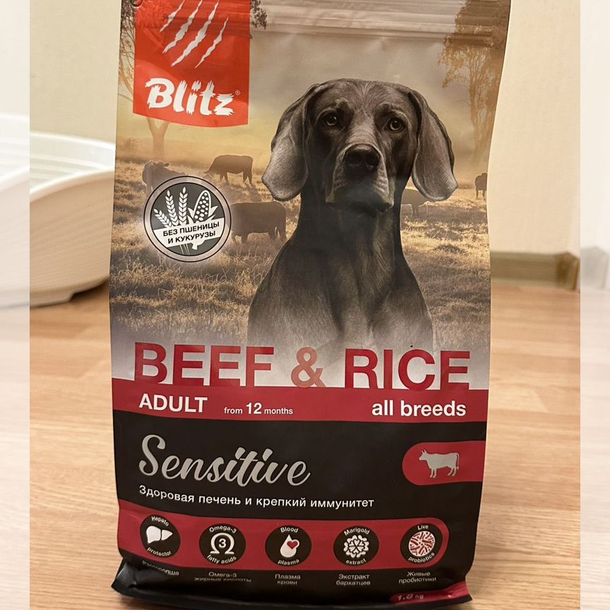 Сухой корм для собак Blitz sensitive 1,8кг