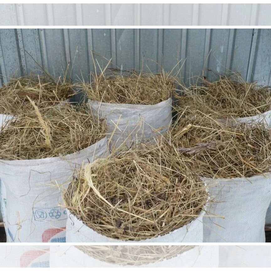 Солома в мешках