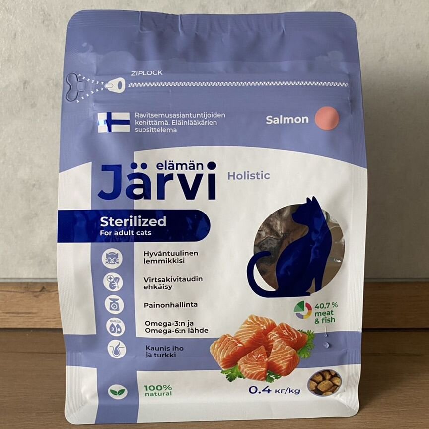 Корм для стерил.кошек Jarvi лосось 400гр