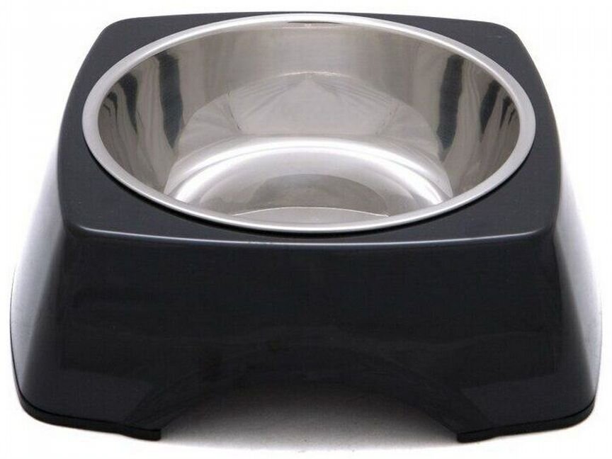 Миска PetInn melamina 02 S (14х4,5 см) квадрат чёр