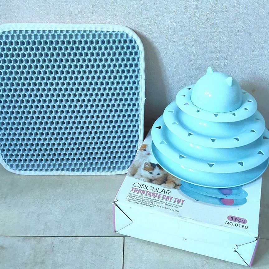 Коврик для кошачьего лотка+игрушка для кота/кошки