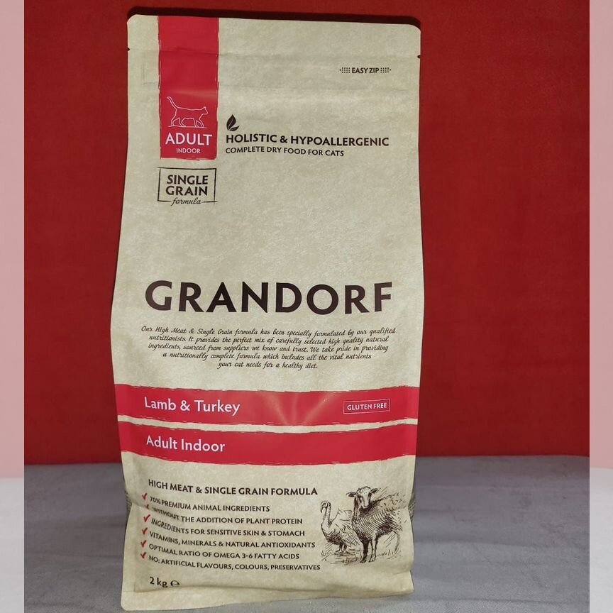 Грандорф корм для кошек 2кг Ягненок/Индейка