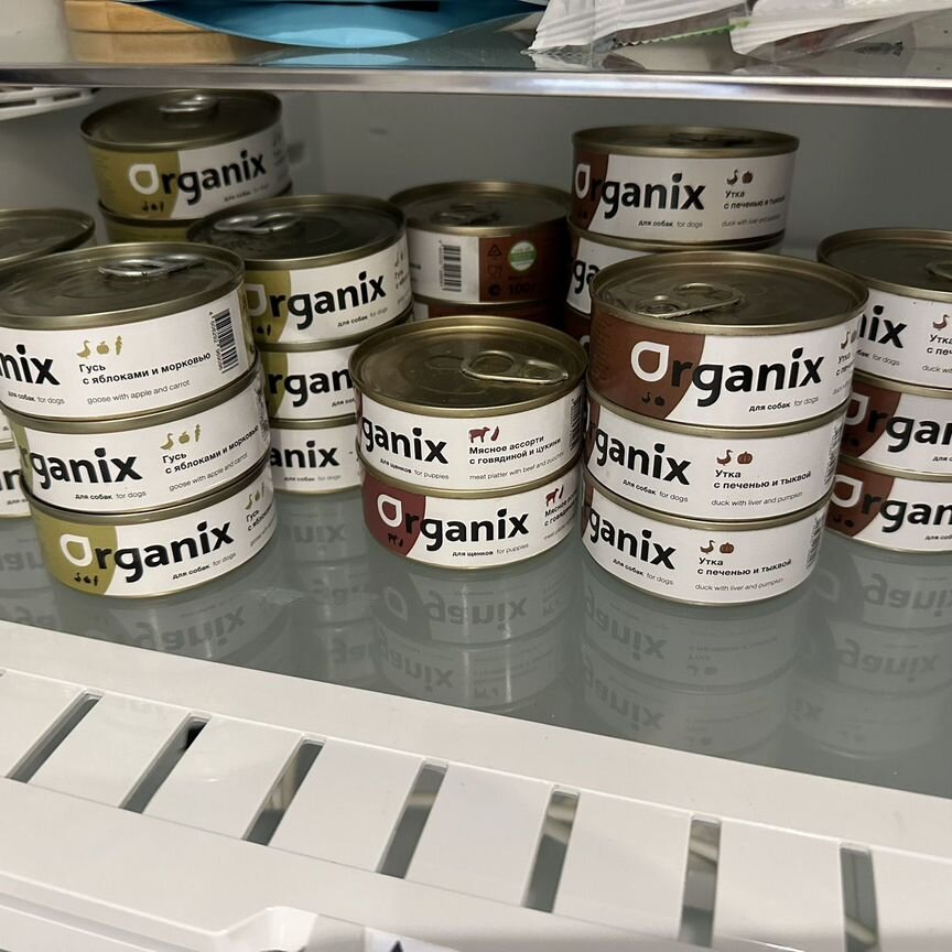 Корм влажный для собак organix