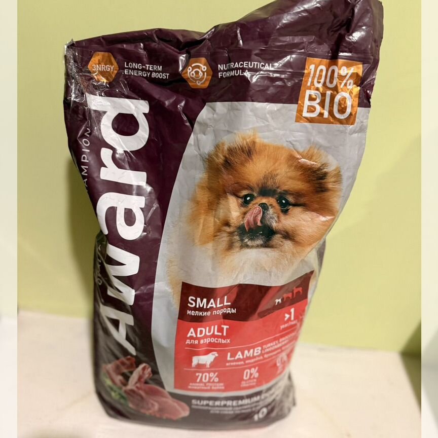 Award для собак малых пород ягненок 10кг