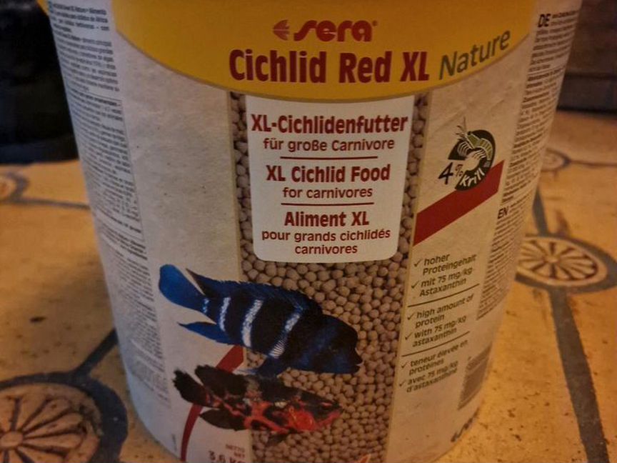 Корм для аквариумных рыбок Sera cichlid red XL