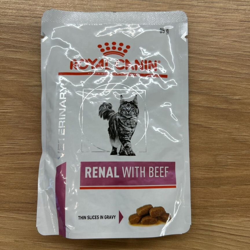 Корм для кошек royal canin renal с говядиной паучи