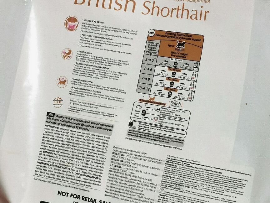 Корм для Британских и Шотландскийх котят