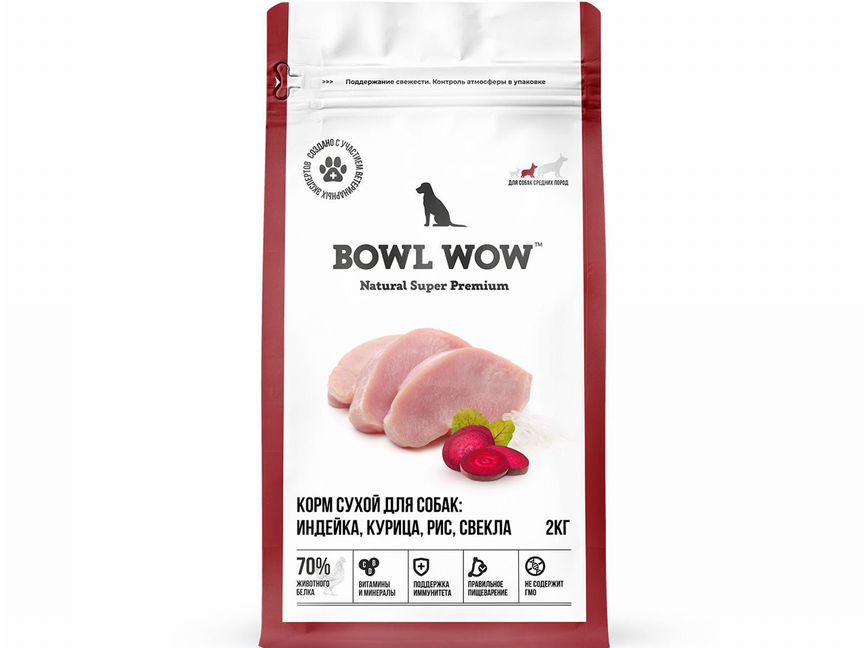Bowl WOW сухой корм для взрослых собак средних пор