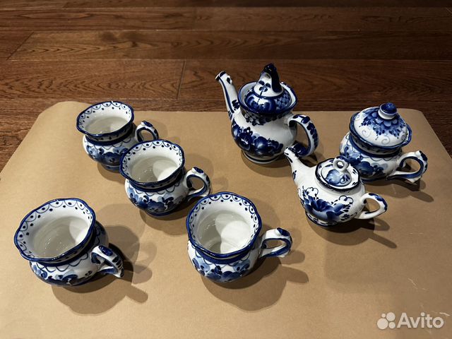 Гжель Сервиз чайный купить в Москве | Товары для дома и дачи | Авито