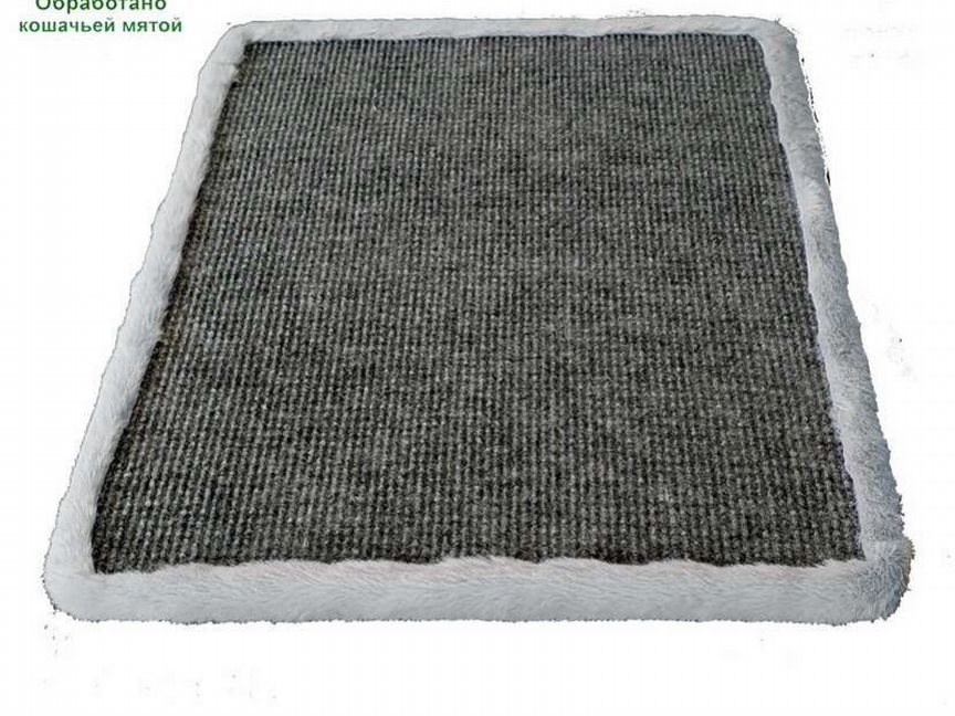 Когтеточка из ковролина, мех серый (40х30см)