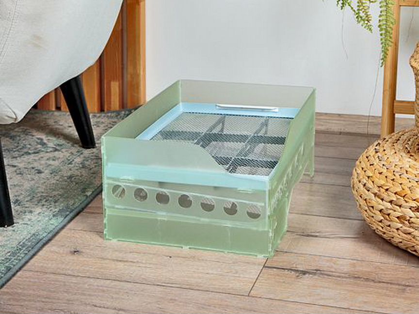 Лоток для кошек S салатовый, 2л, обычная решётка