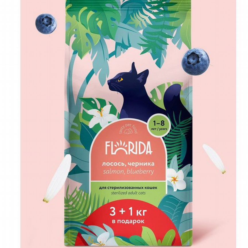 Florida (Флорида) корм для кошек лосось 4 кг