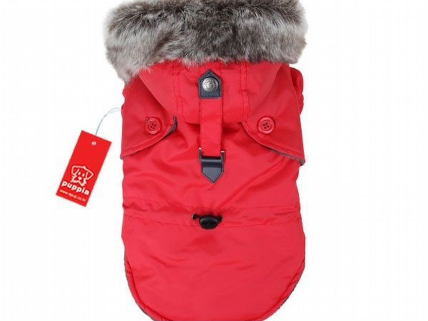 Puppia теплое пальто с меховой отделкой на капюшон