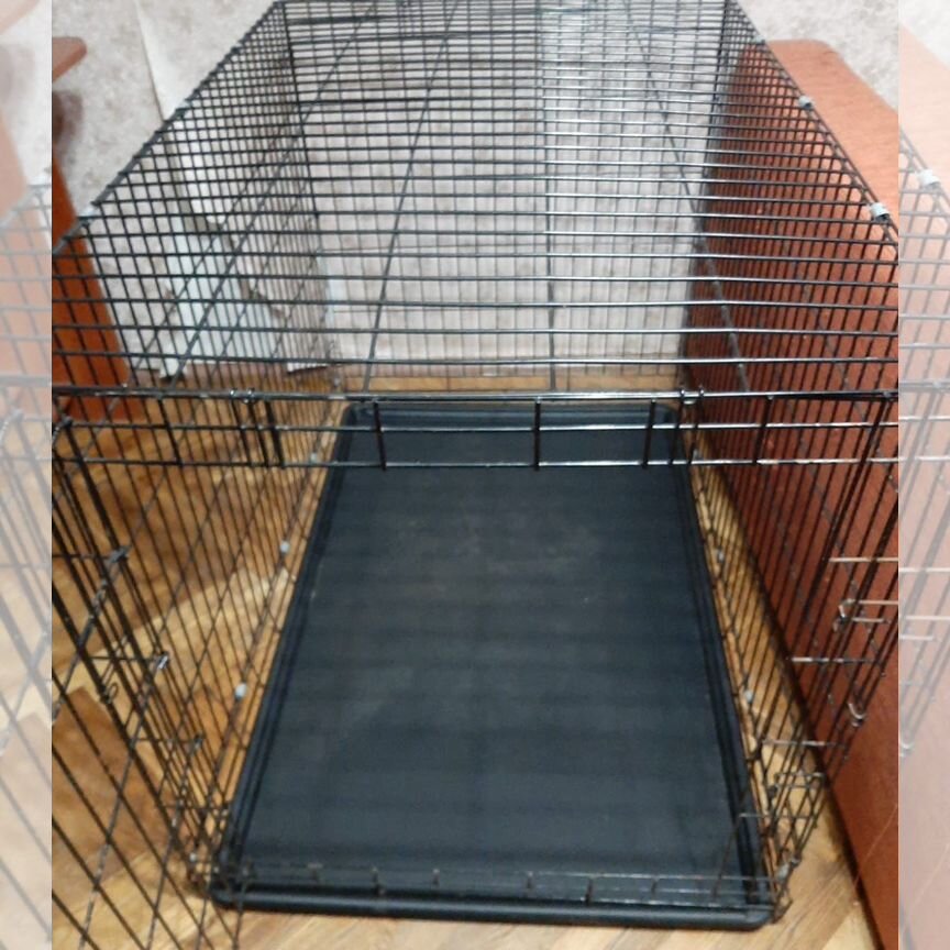 Клетка для добермана и миски на штативе комплект