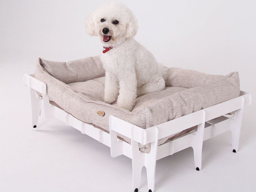 Лежанка для собак 80х60 Баффи Амато белая