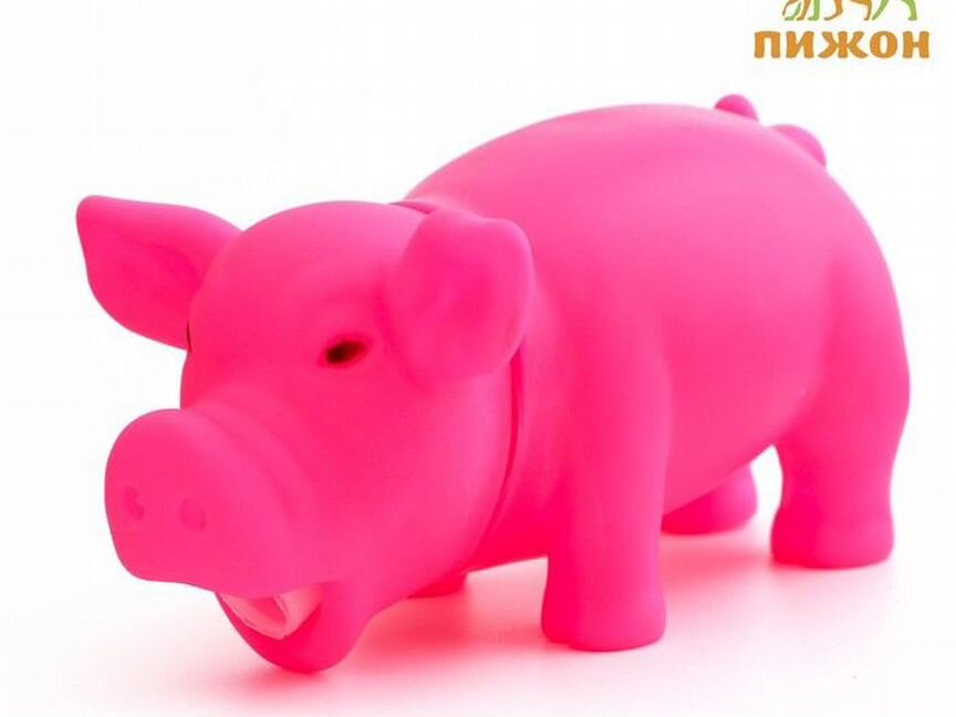Игрушка хрюкающая "Веселая свинья" для собак,15 см