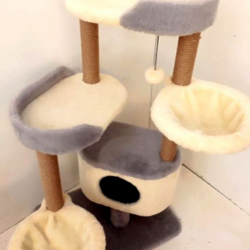 Классная когтеточка с домиком высота 126 см.(1010) от производителя