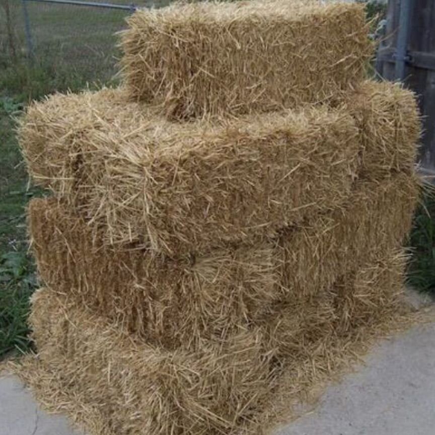 Солома в квадратных тюках