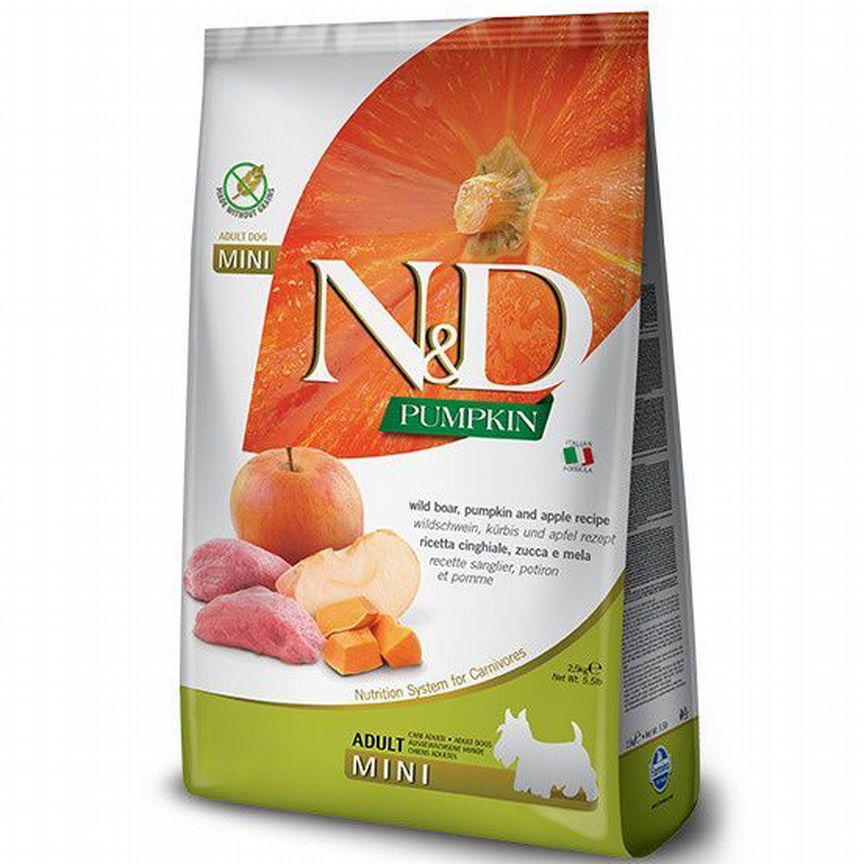 Farmina N&D Pumpkin Mini длясобак кабан яблоко 7кг