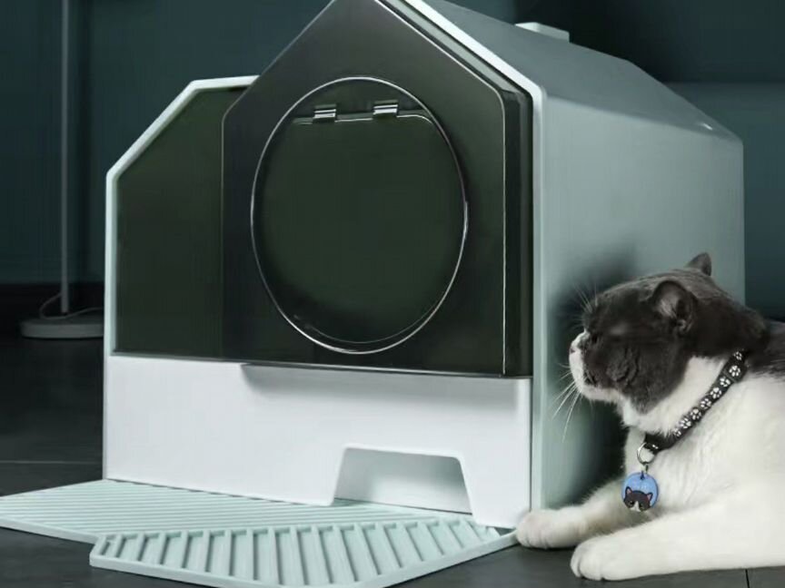 Закрытый лоток туалет домик для кошек большой