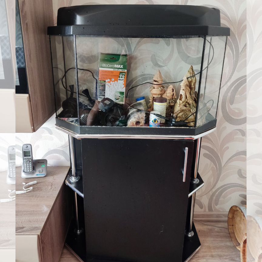 Аквариум 80л с тумбой, компрессорами