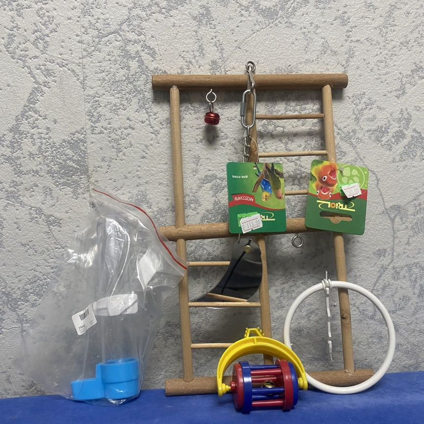 Лесенка для попугая, кольцо, зеркало итд