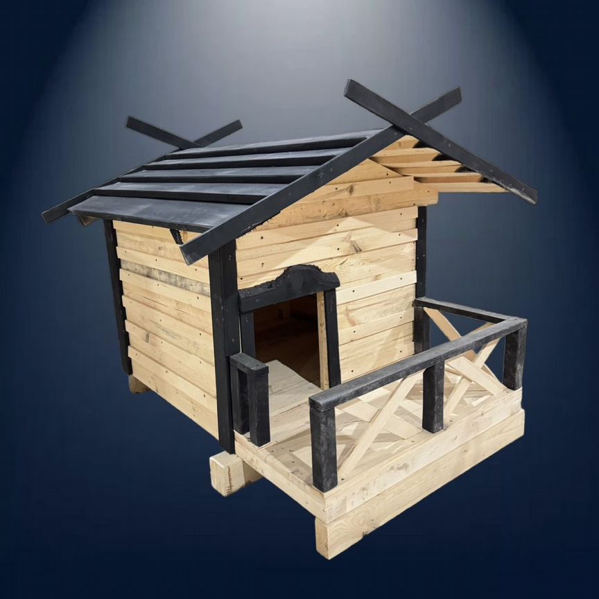 Будка для собаки с балкончиком