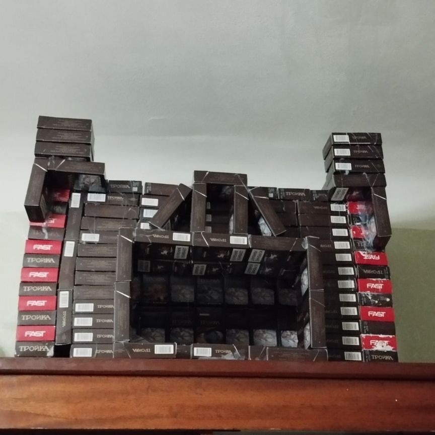 Домик для животных из пачек сигарет