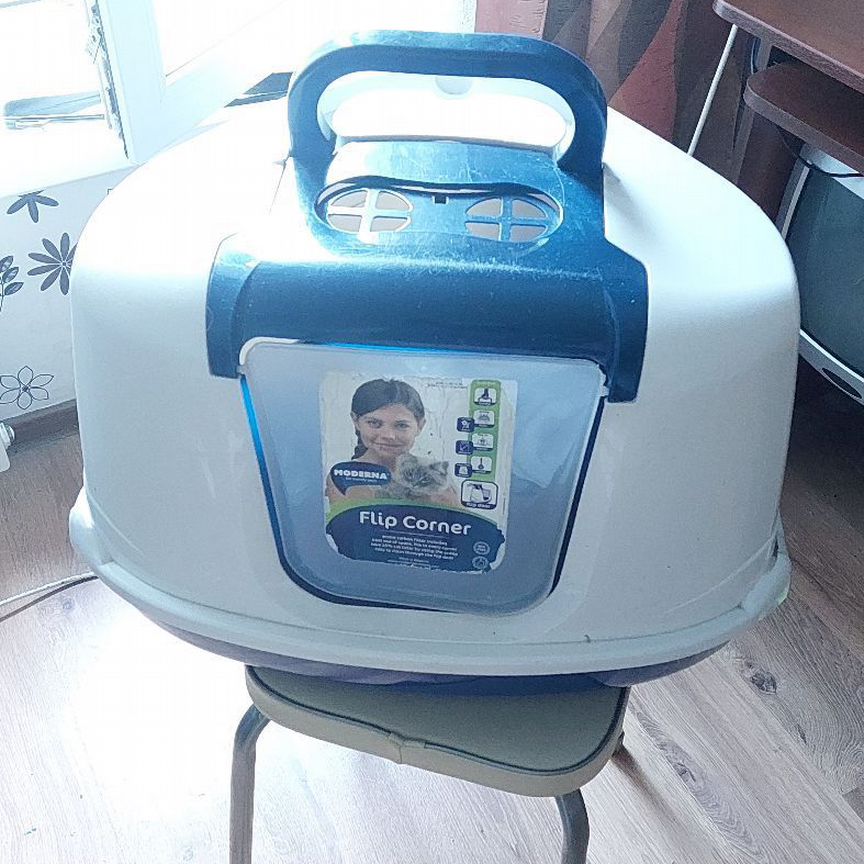 Большой угловой кашачий туалет