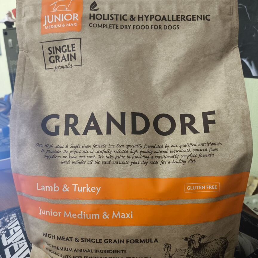Корм для собак Grandorf Junior M&Maxi Lamb&Turkey