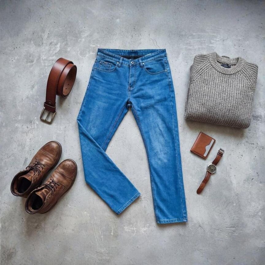 Джинсы мужские теплые 50 L 34 на флисе зимние