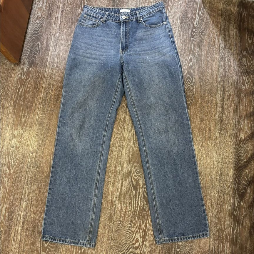 Джинсы со стразами 48