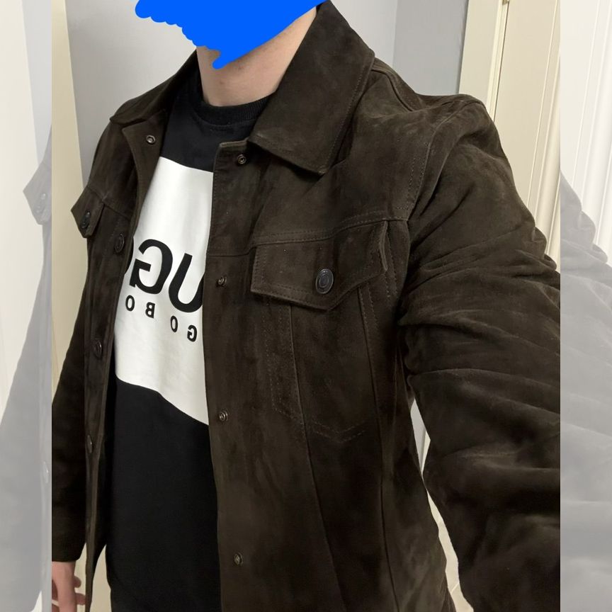 Куртка замшевая мужская коричневая