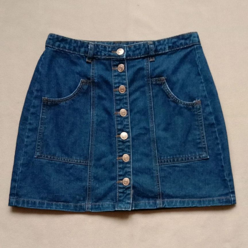 Юбка джинсовая с карманами.44-46