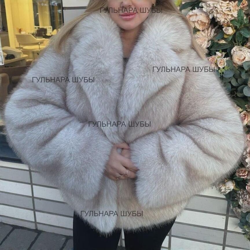 Шуба из экомеха под песца