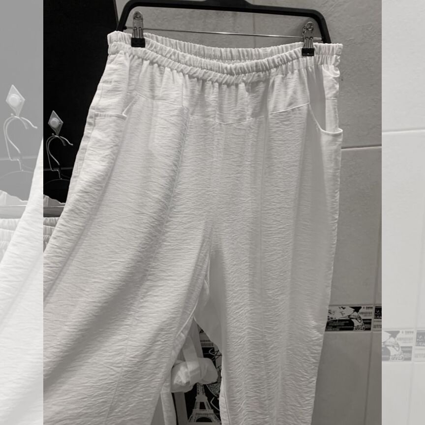 Женские Штаны лен Очень большой размер 56-58-60