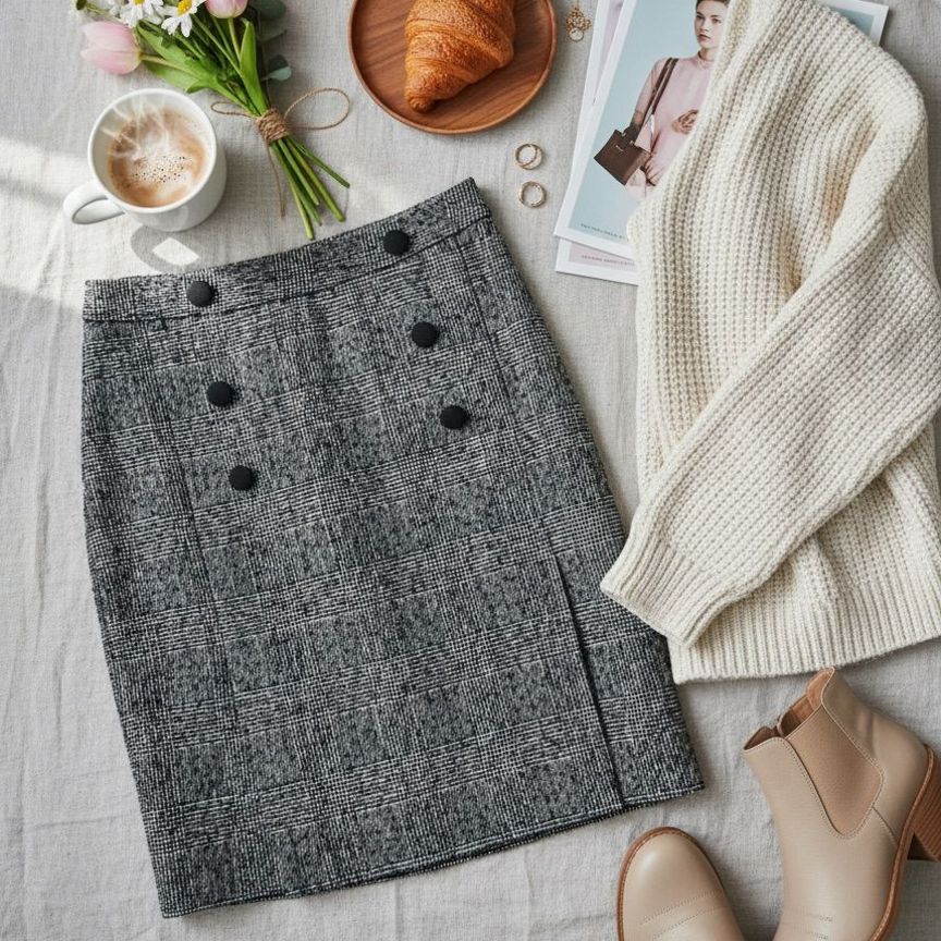 Юбка женская теплая миди